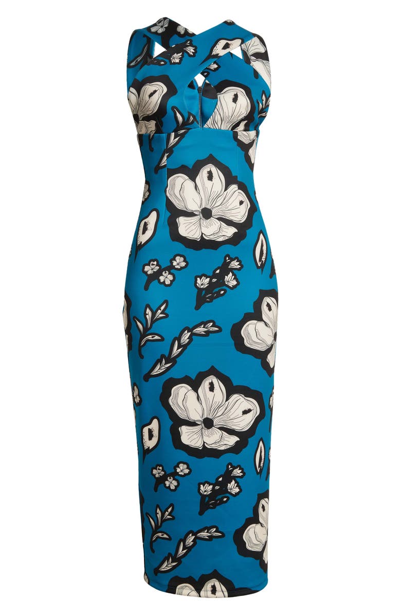 Kimberly Goldson Chrissi Floral Cutout Detail Bodycon Dress | Nordstromrack