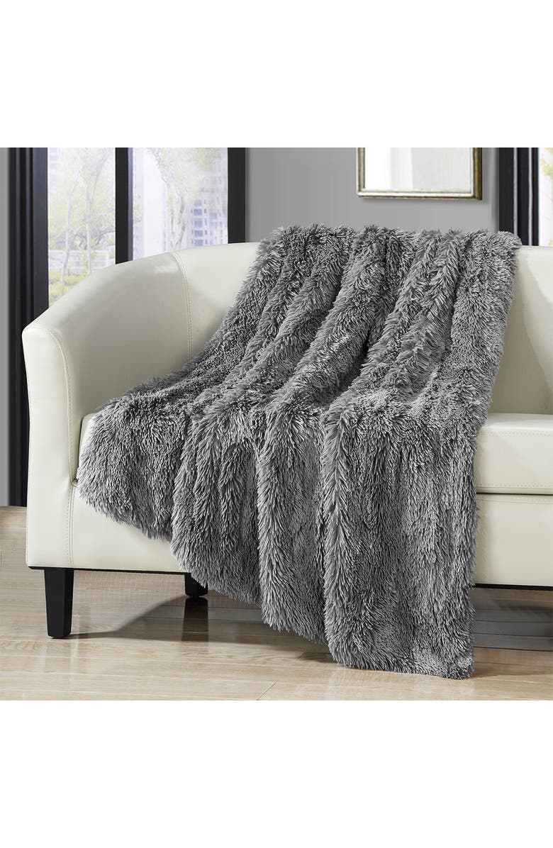 CHIC Silver Alaska Faux Fur Throw Blanket | Nordstromrack