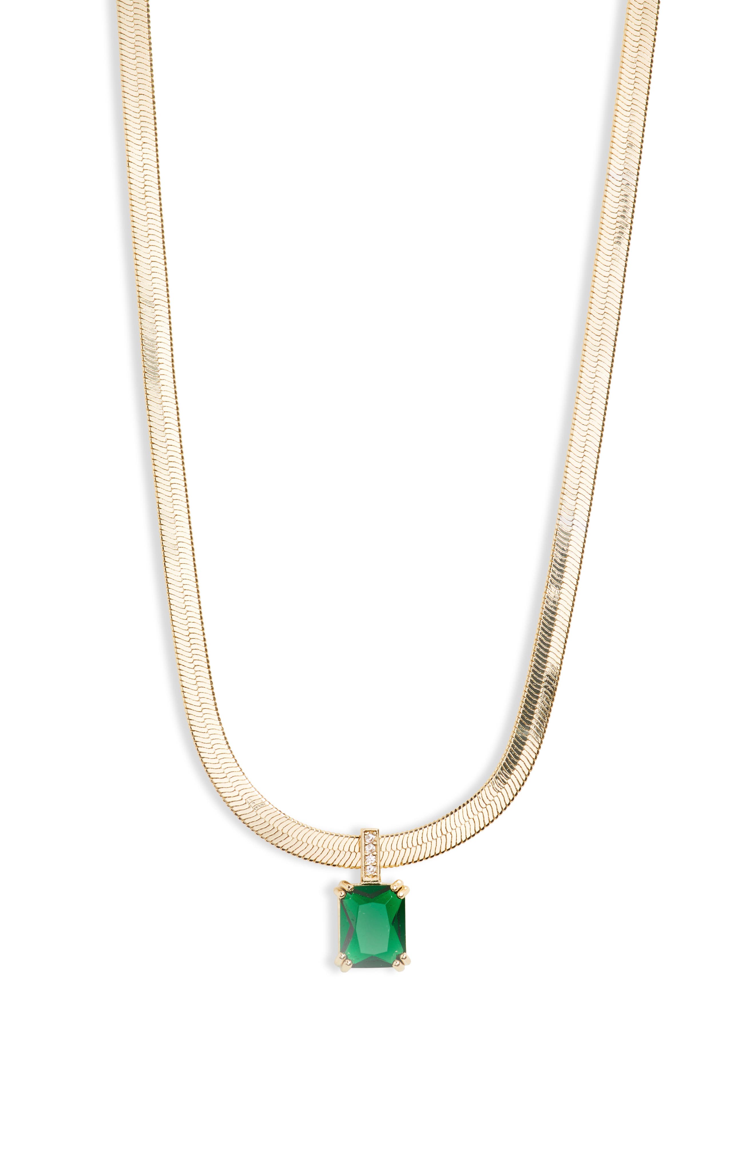Nordstrom Crystal Pendant Snake Chain Necklace | Nordstromrack