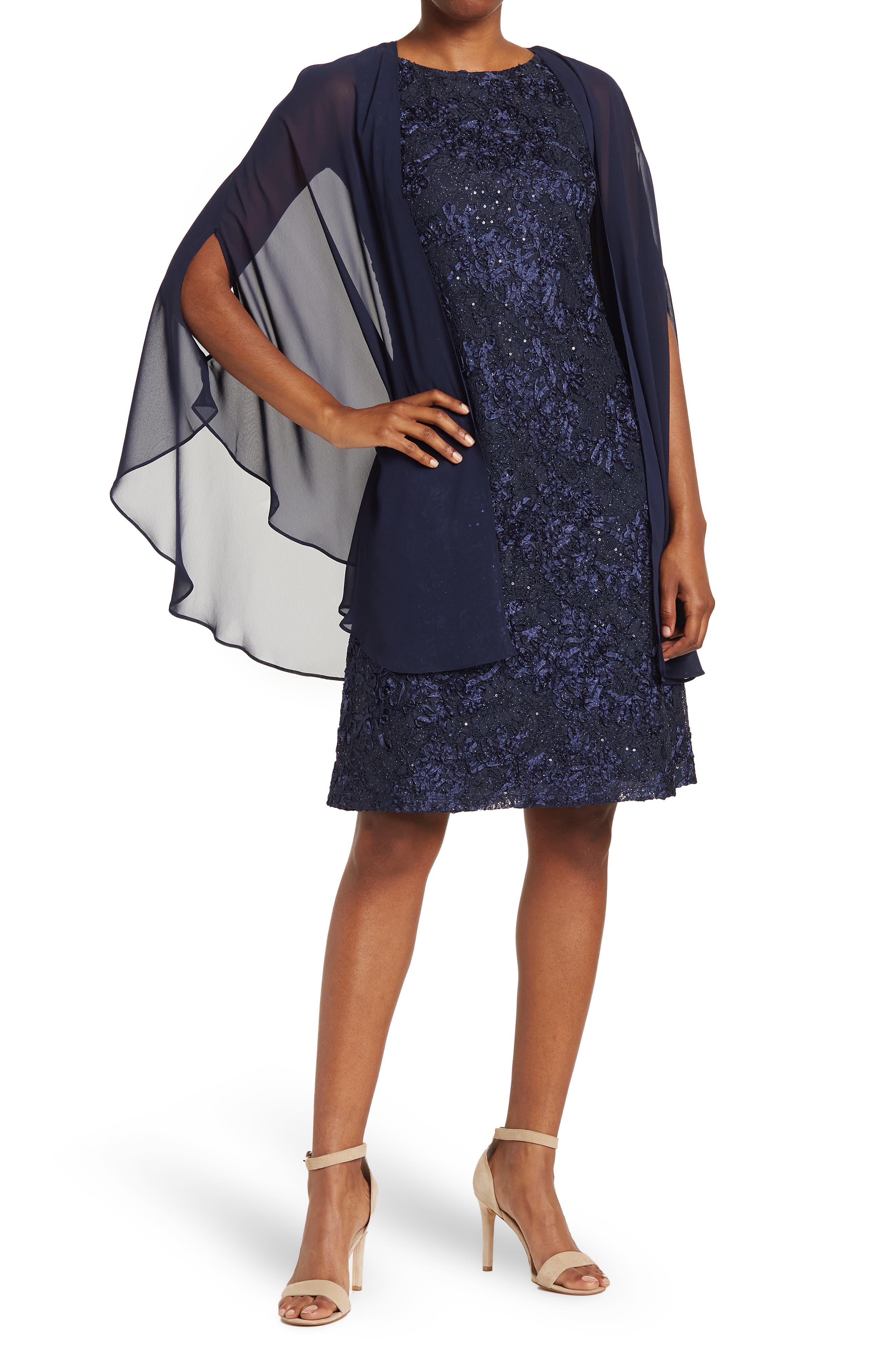 SL FASHIONS Rosette Shift Dress & Jacket | Nordstromrack