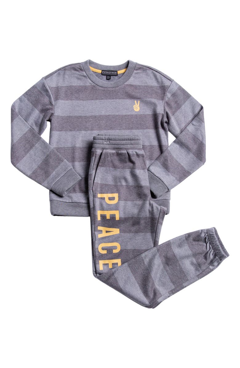 PJ Salvage Kids' Stripe Two-Piece Pajamas | Nordstromrack