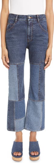 Chloé Patchwork Crop Jeans | Nordstrom