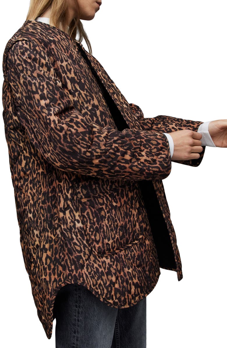 AllSaints Phyllis Reversible Leopard Print Liner Jacket | Nordstrom