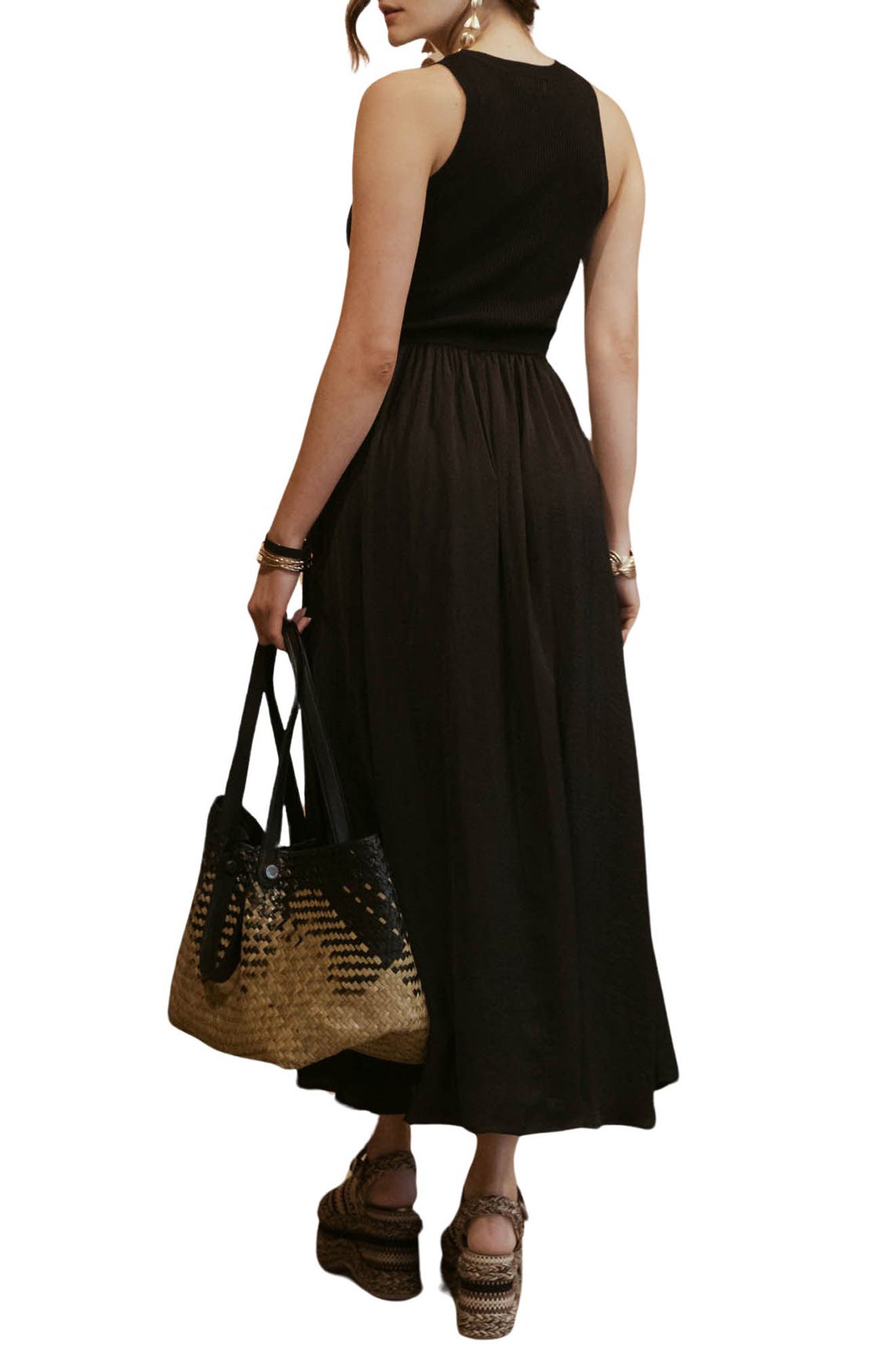 Blu Pepper Mixed Media Knit Midi Dress | Nordstromrack