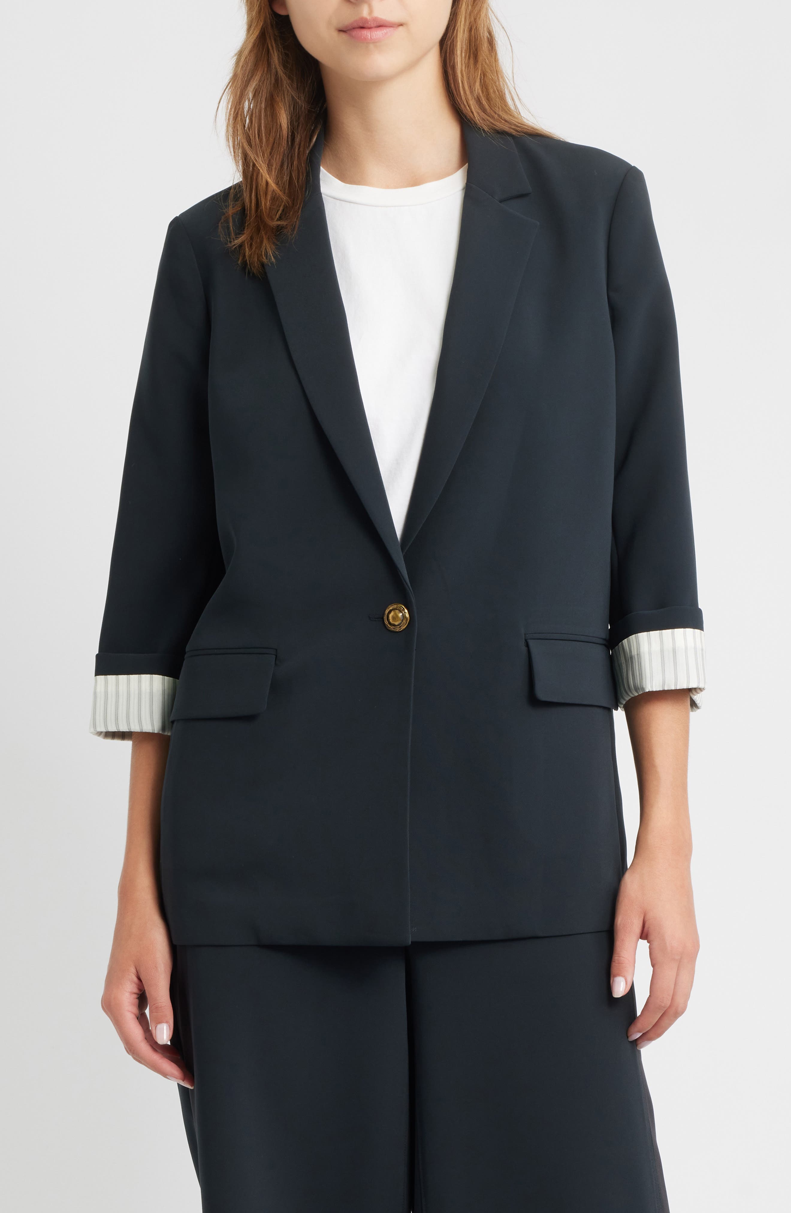 rag & bone Jennie Elbow Sleeve Crepe Blazer | Nordstrom