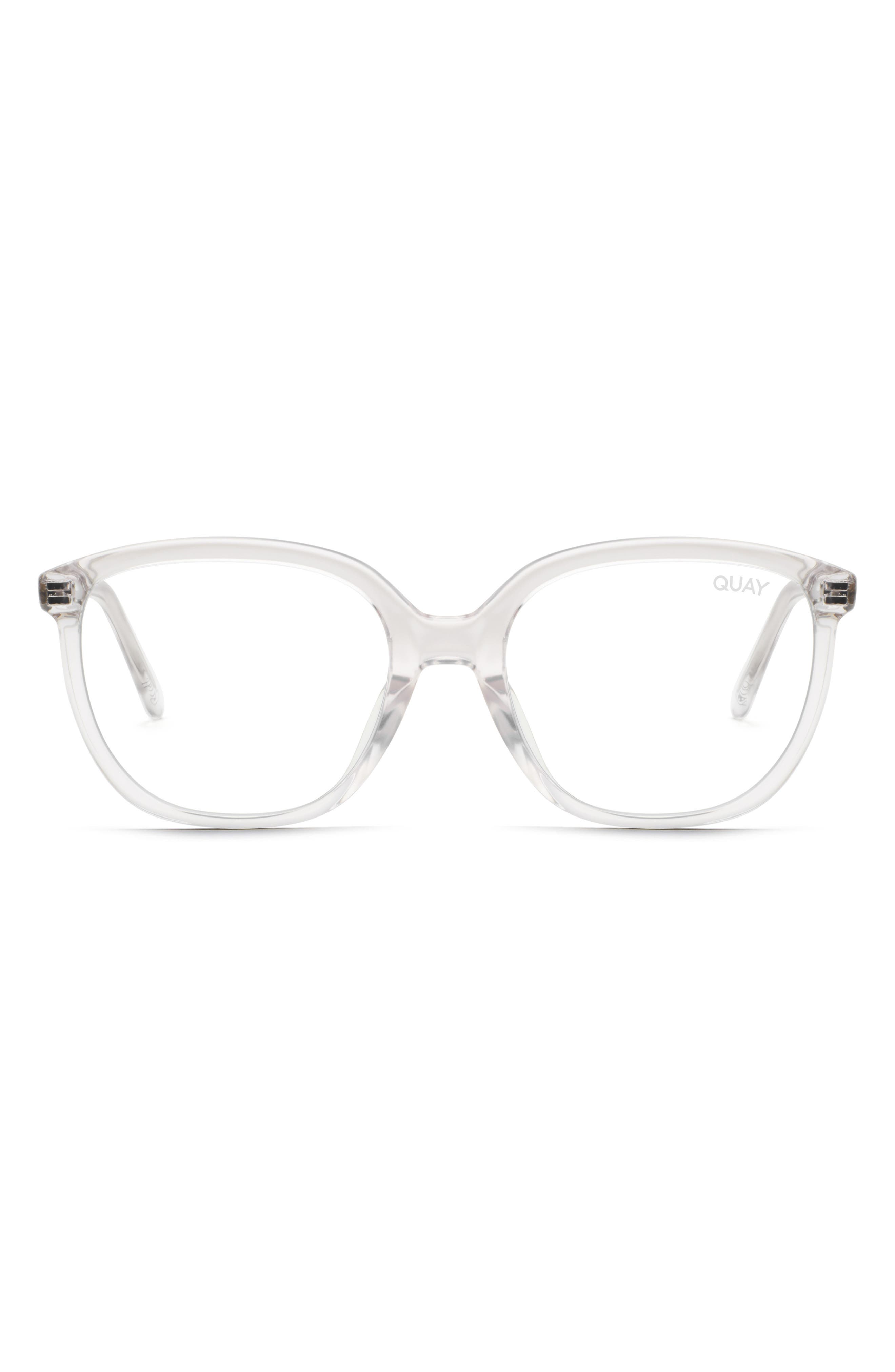 QUAY Call Me 47mm Small Square Blue Light Blocking Glasses | Nordstromrack