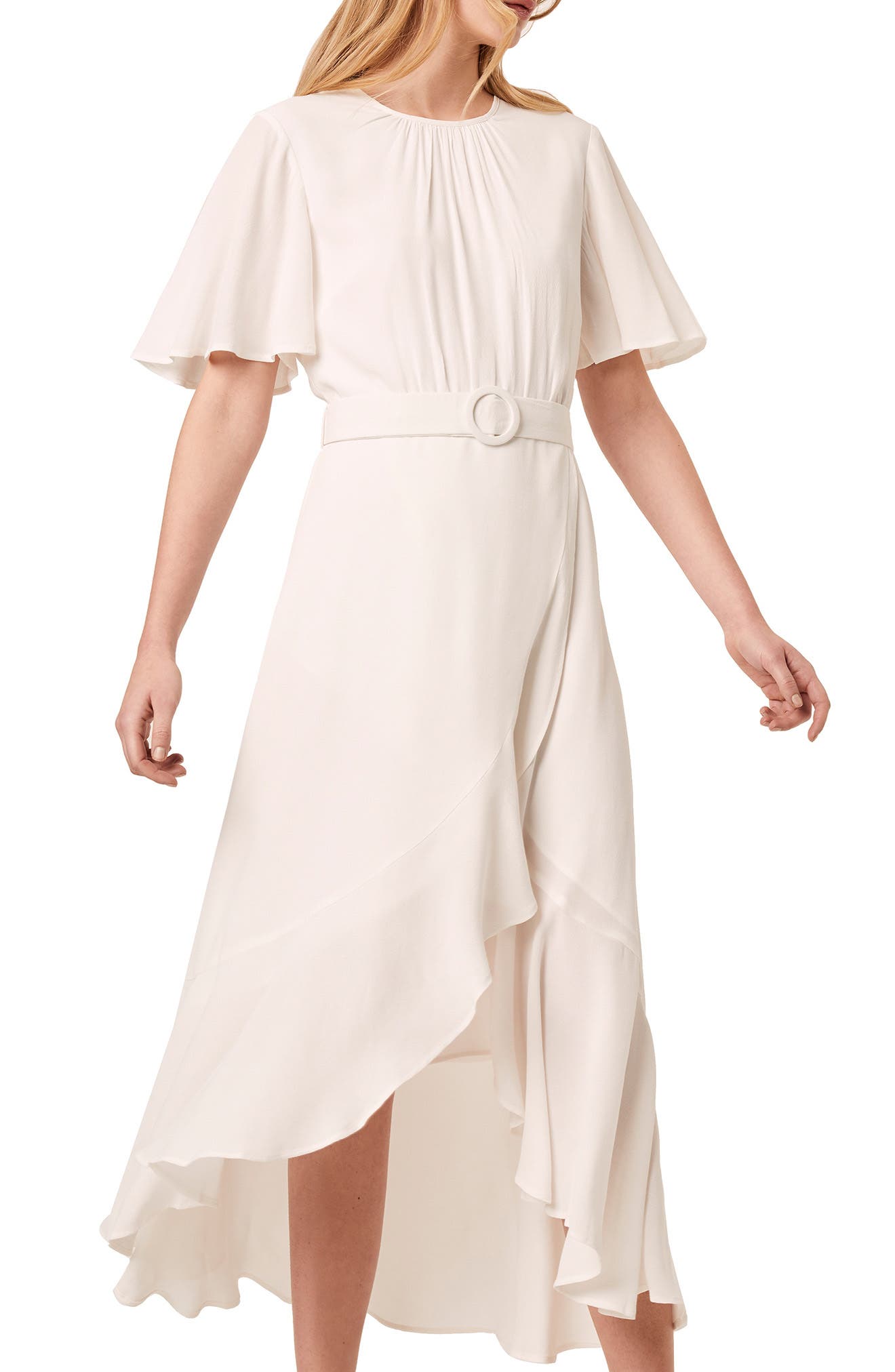 French Connection Emina Belted High/Low Midi Dress | Nordstrom