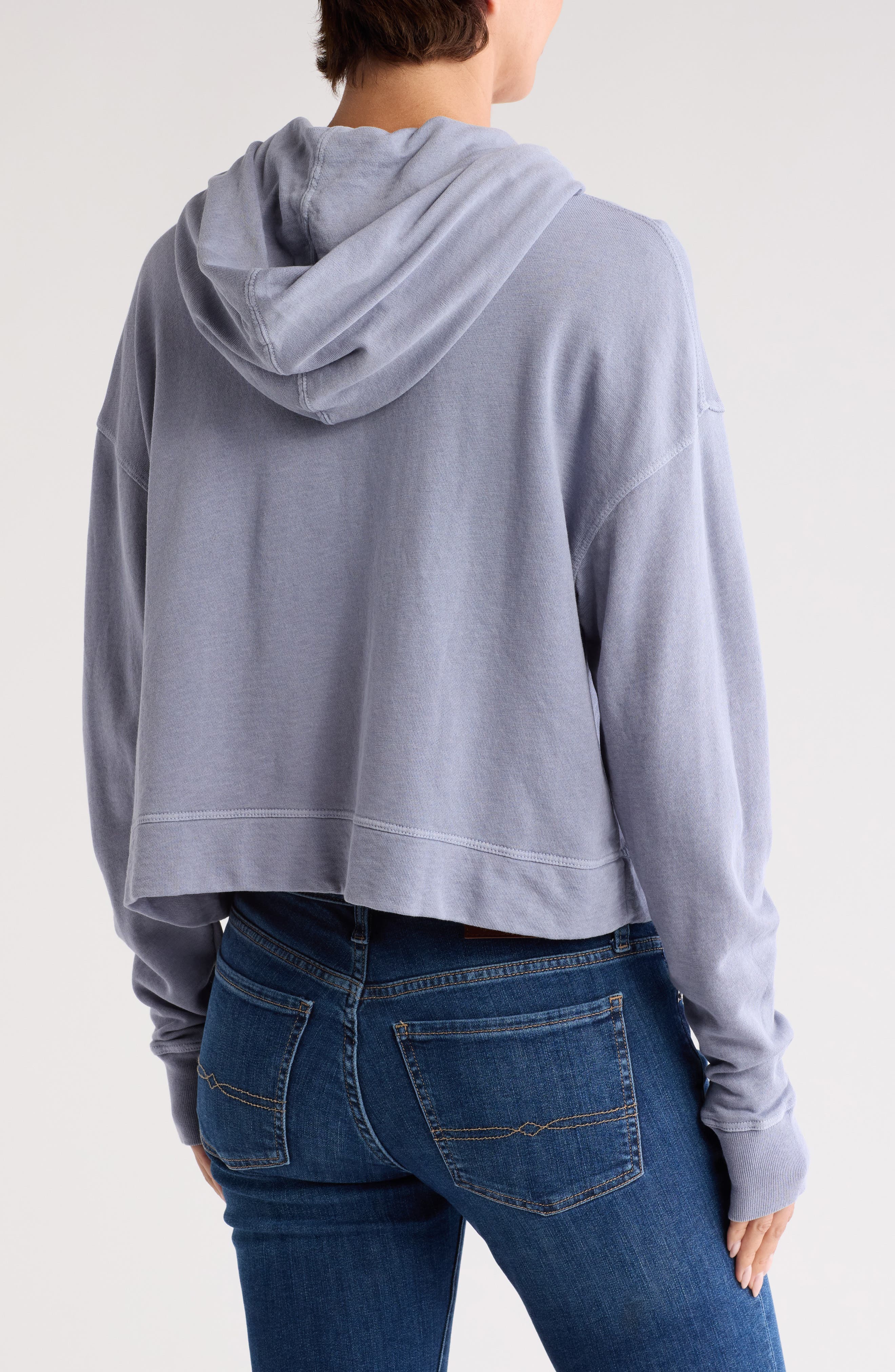 James Perse Relaxed Crop Cotton Hoodie | Nordstromrack