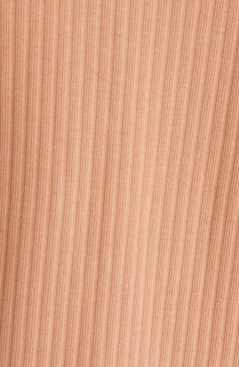 Open Edit Long Sleeve Rib Organic Cotton Blend Lounge Dress | Nordstromrack