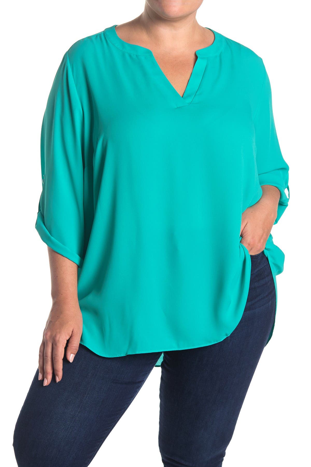 Chaus Split Neck 3/4 Sleeve Blouse | Nordstromrack