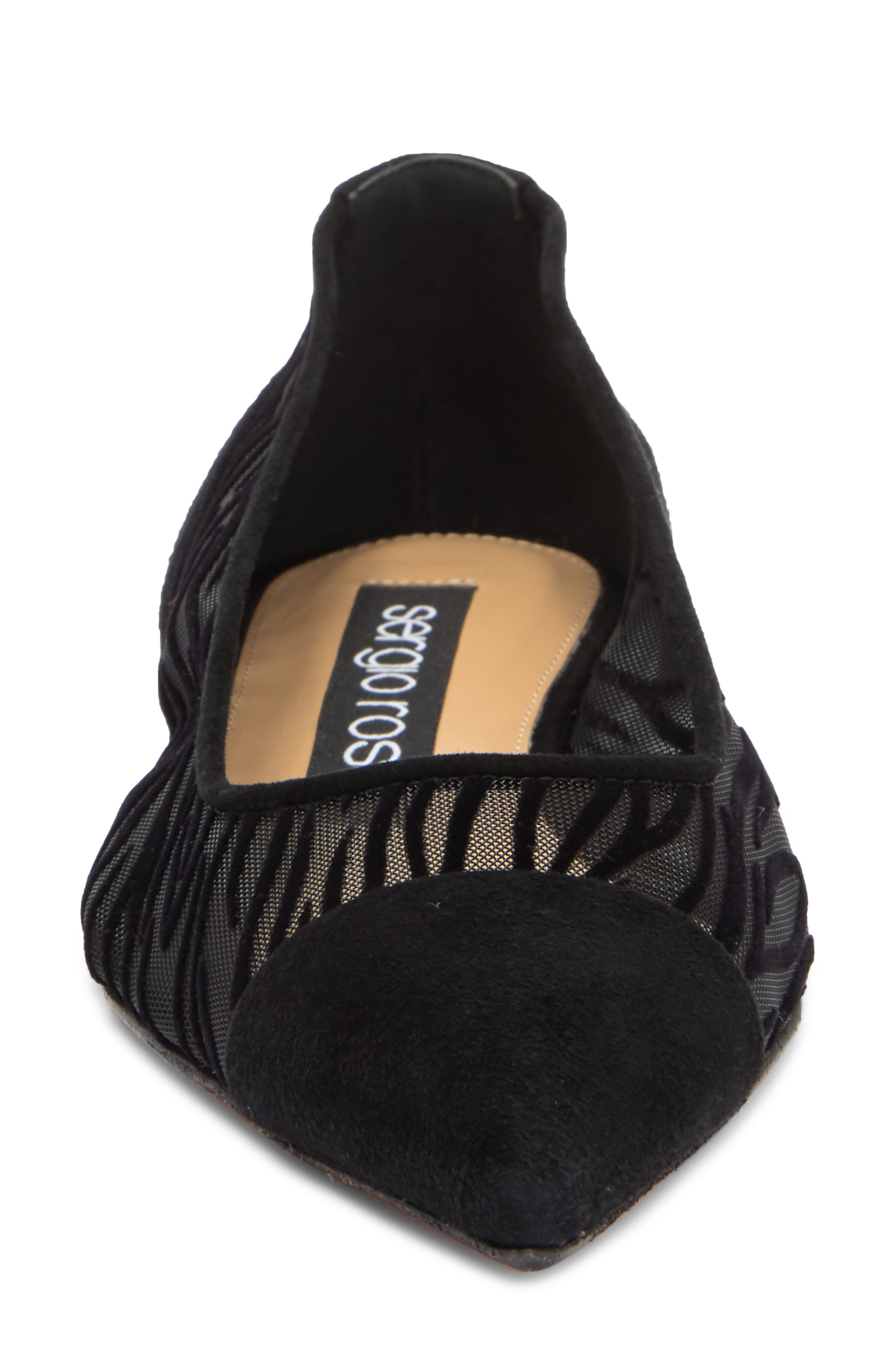 Sergio Rossi Flocked Stripe Mesh Flat (Women) | Nordstromrack