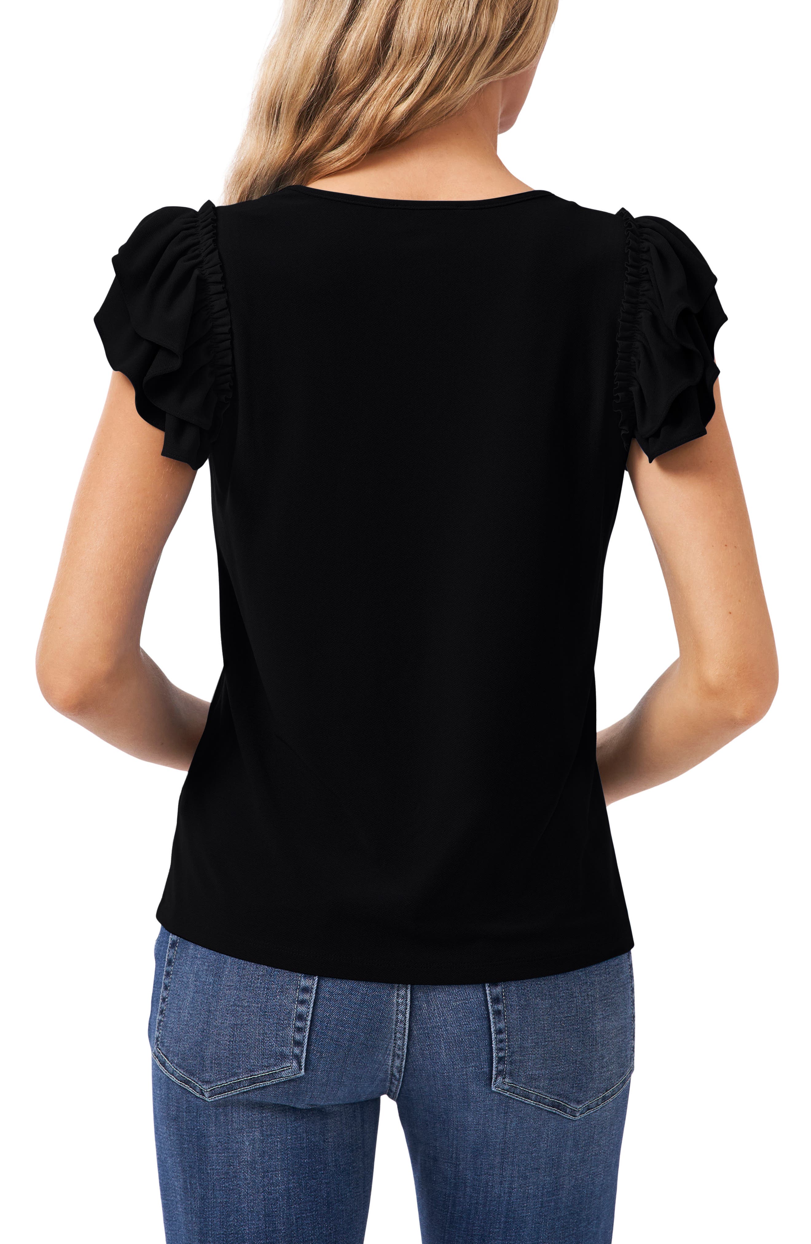 CeCe Double Ruffle Knit Top | Nordstrom