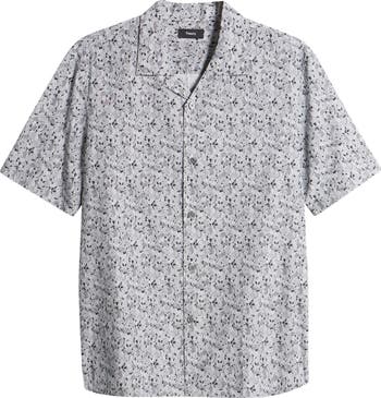 Theory Daze Grid Leaf Camp Shirt | Nordstromrack