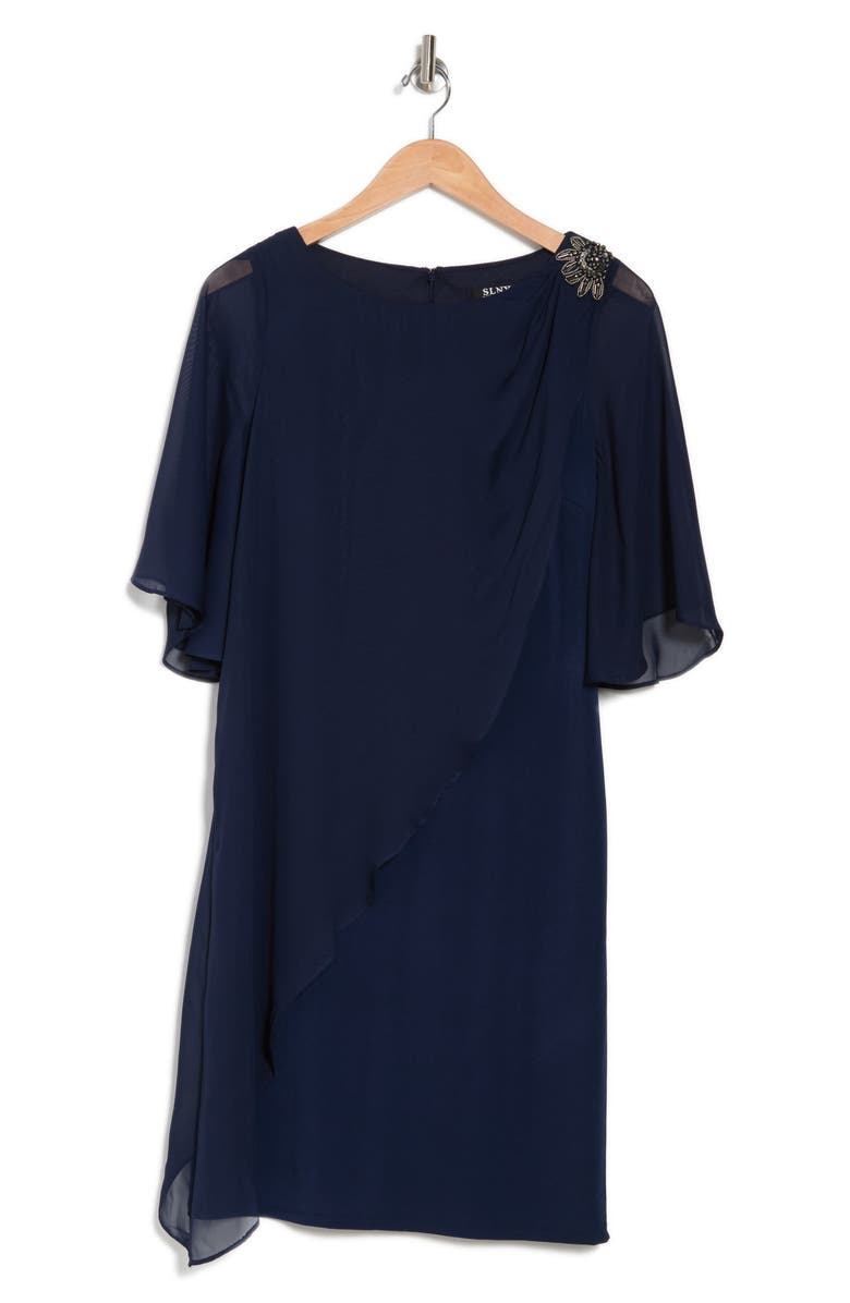 SL FASHIONS Embellished Elbow Sleeve Dress | Nordstromrack