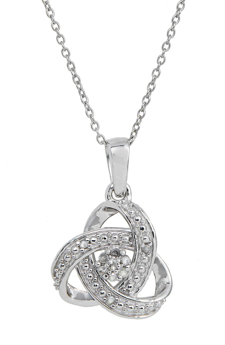 SAVVY CIE JEWELS Sterling Silver Diamond Love Knot Pendant Necklace - 0 ...