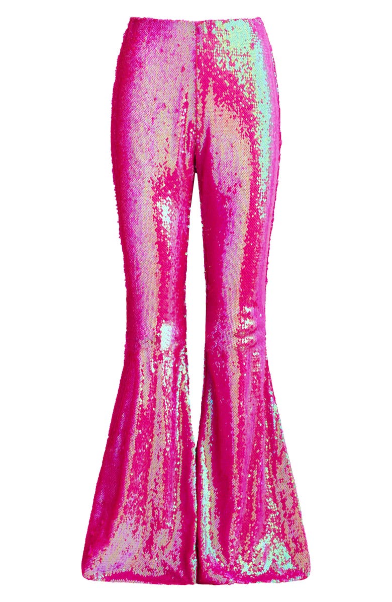 NICHOLE LYNEL THE LABEL Sequin Flare Leg Pants | Nordstrom