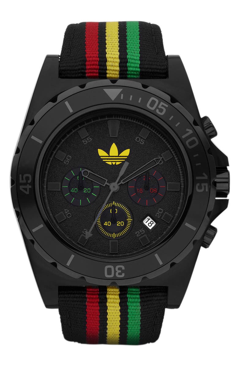 adidas Originals 'Stockholm' Nylon Strap Watch, 44mm | Nordstrom