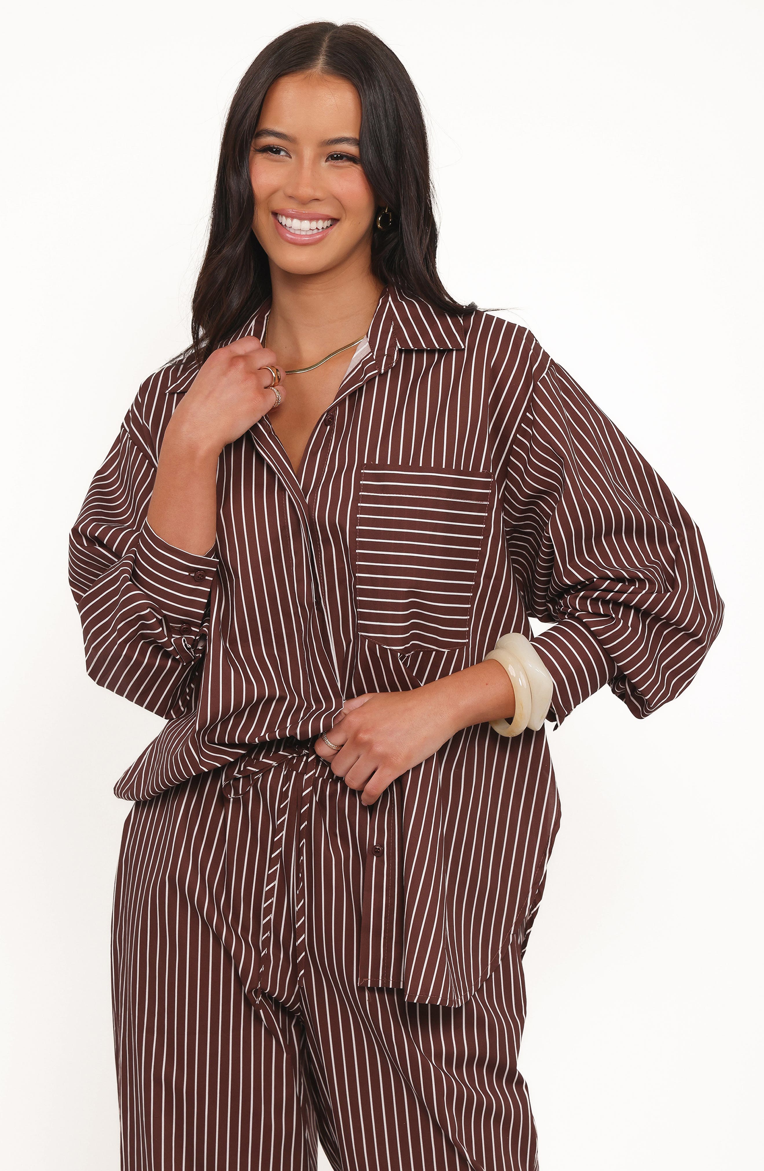 Petal & Pup Darya Stripe Oversize Cotton Button-Up Shirt | Nordstrom