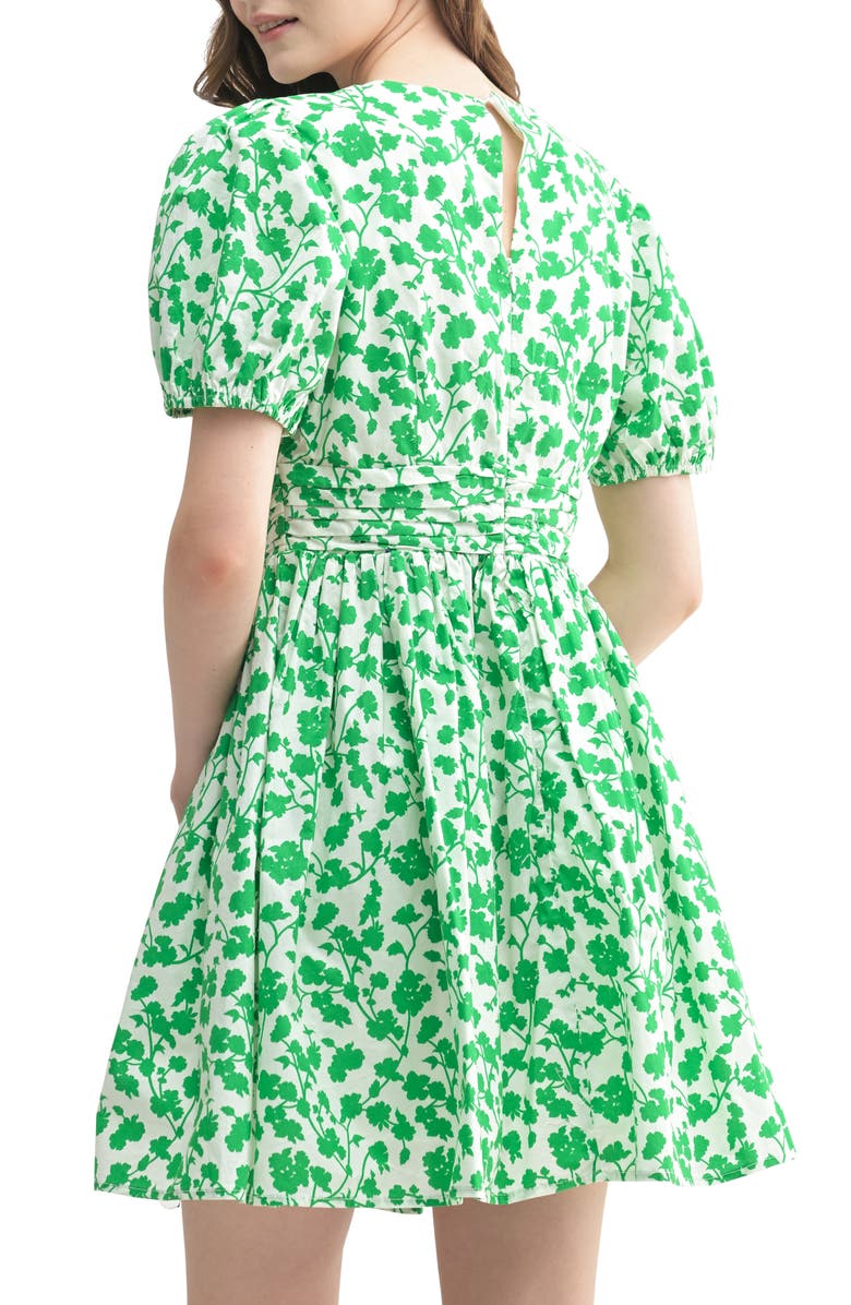 Lush Twist Neck Puff Sleeve Cotton Minidress | Nordstromrack