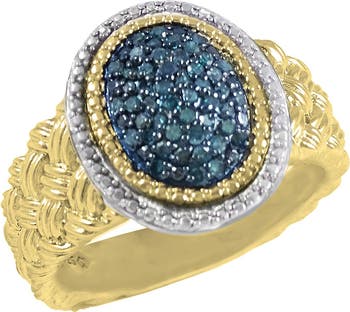 SAVVY CIE JEWELS Pave Blue Diamond Braided Ring - 0.25 ctw | Nordstromrack