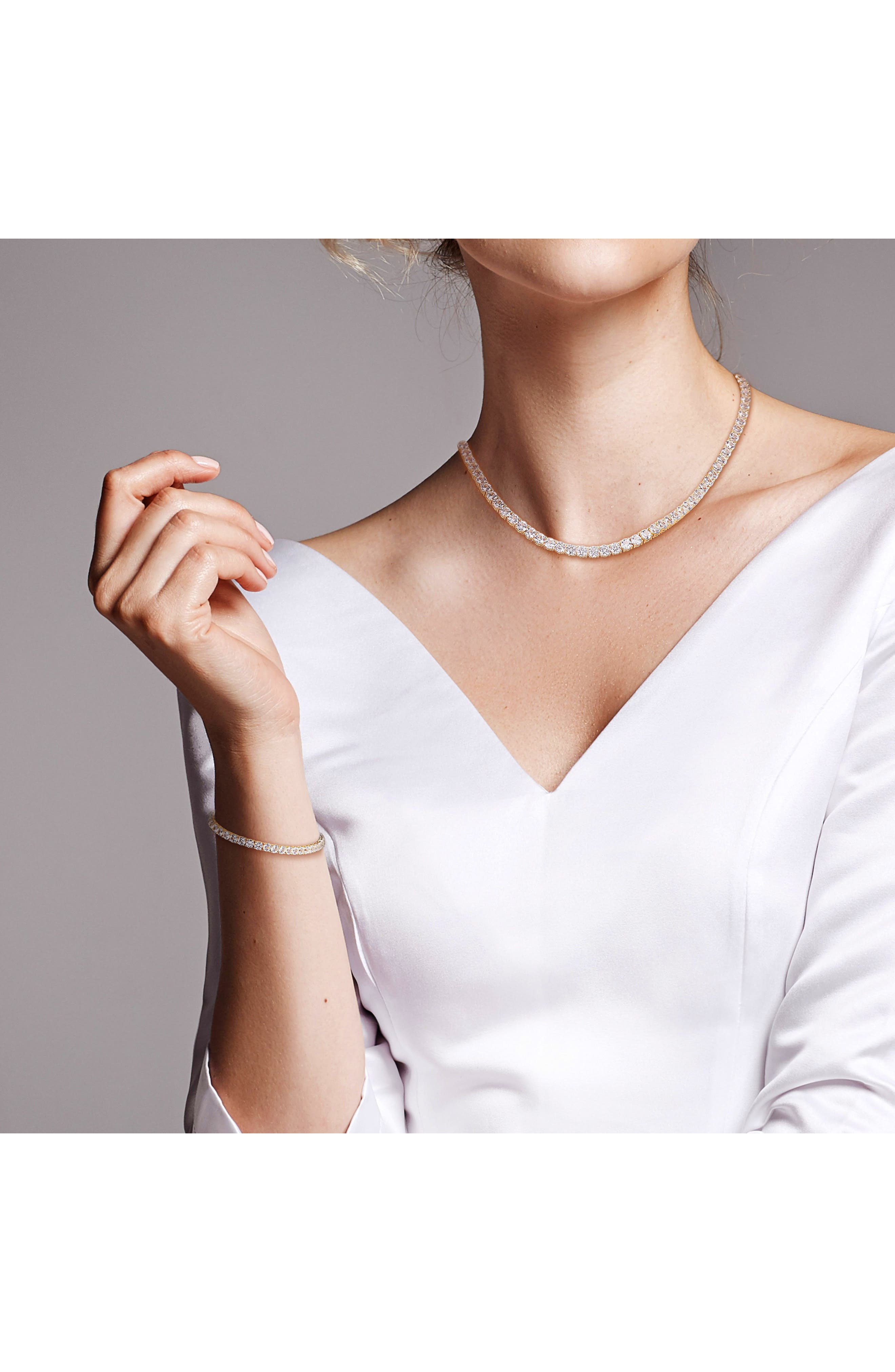 DELMAR Lab Grown White Sapphire Bracelet & Necklace Set | Nordstromrack