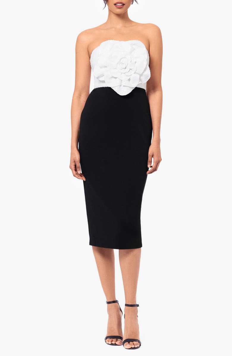 Betsy & Adam Sequin Rosette Bodice Colorblock Sheath Dress | Nordstromrack