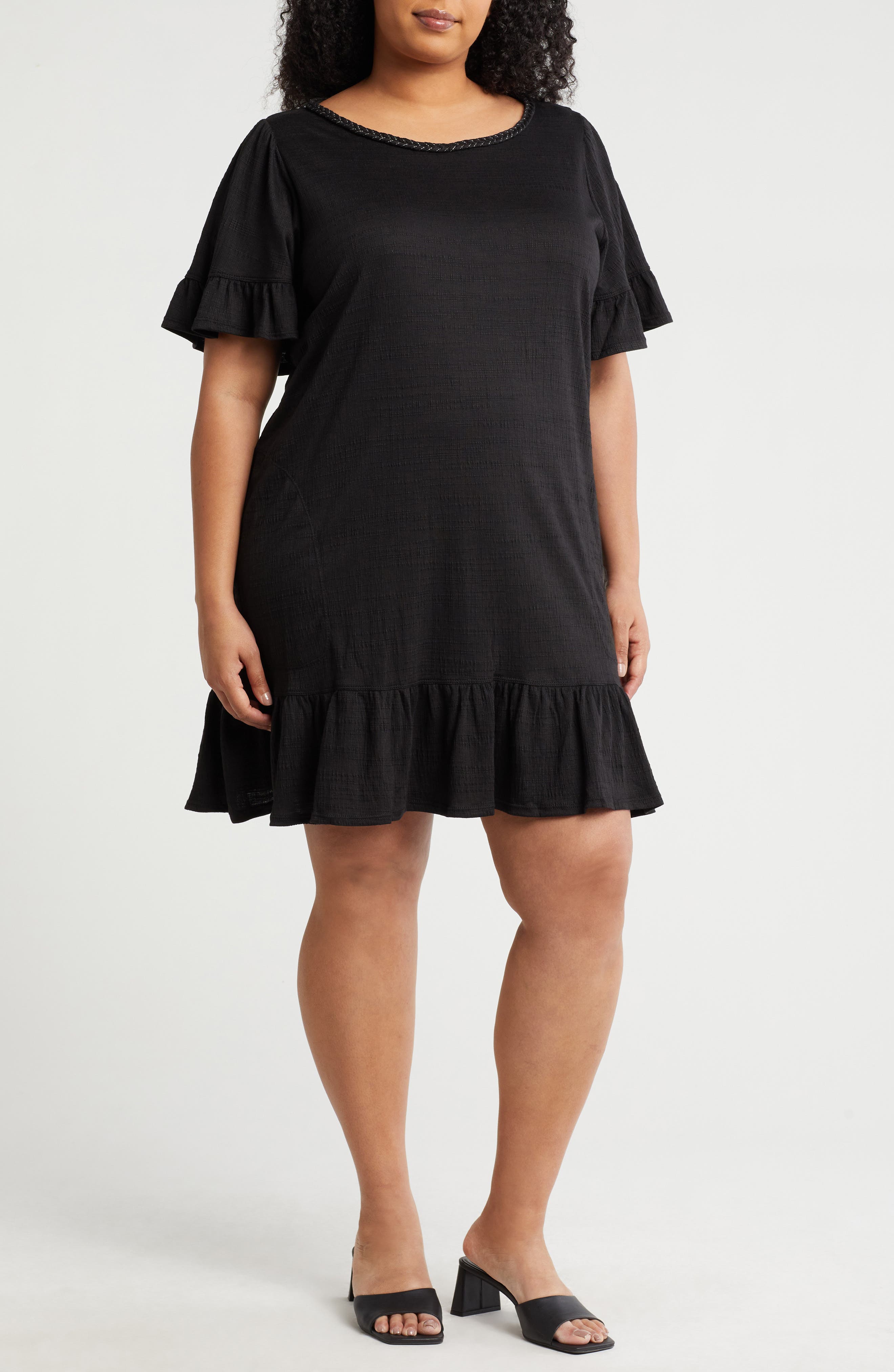 MAX STUDIO Ruffle Trim Jersey Dress | Nordstromrack
