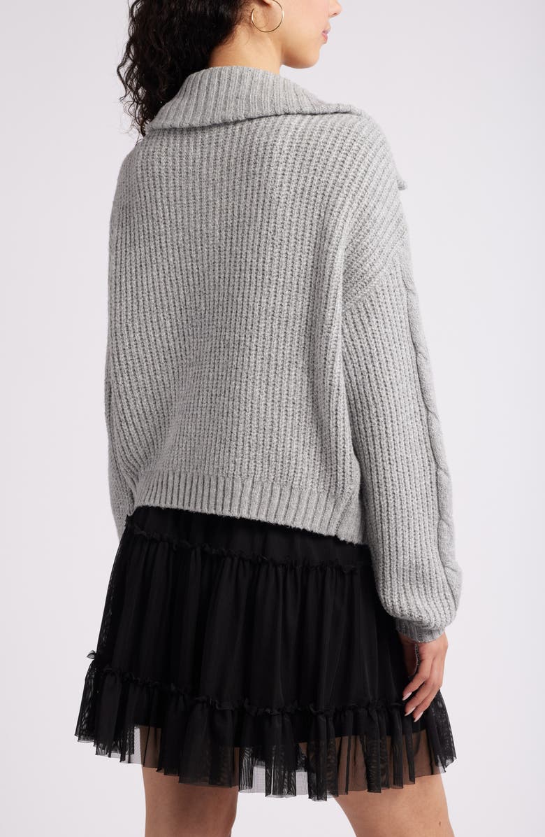 BP. Mock Neck Cable Knit Zip Cardigan | Nordstromrack