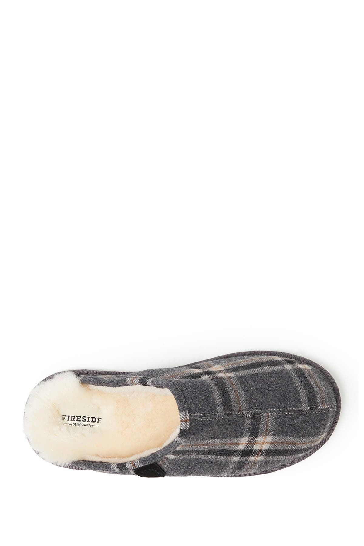 DEARFOAMS Microwool Genuine Shearling Cuff Plaid Slipper | Nordstromrack