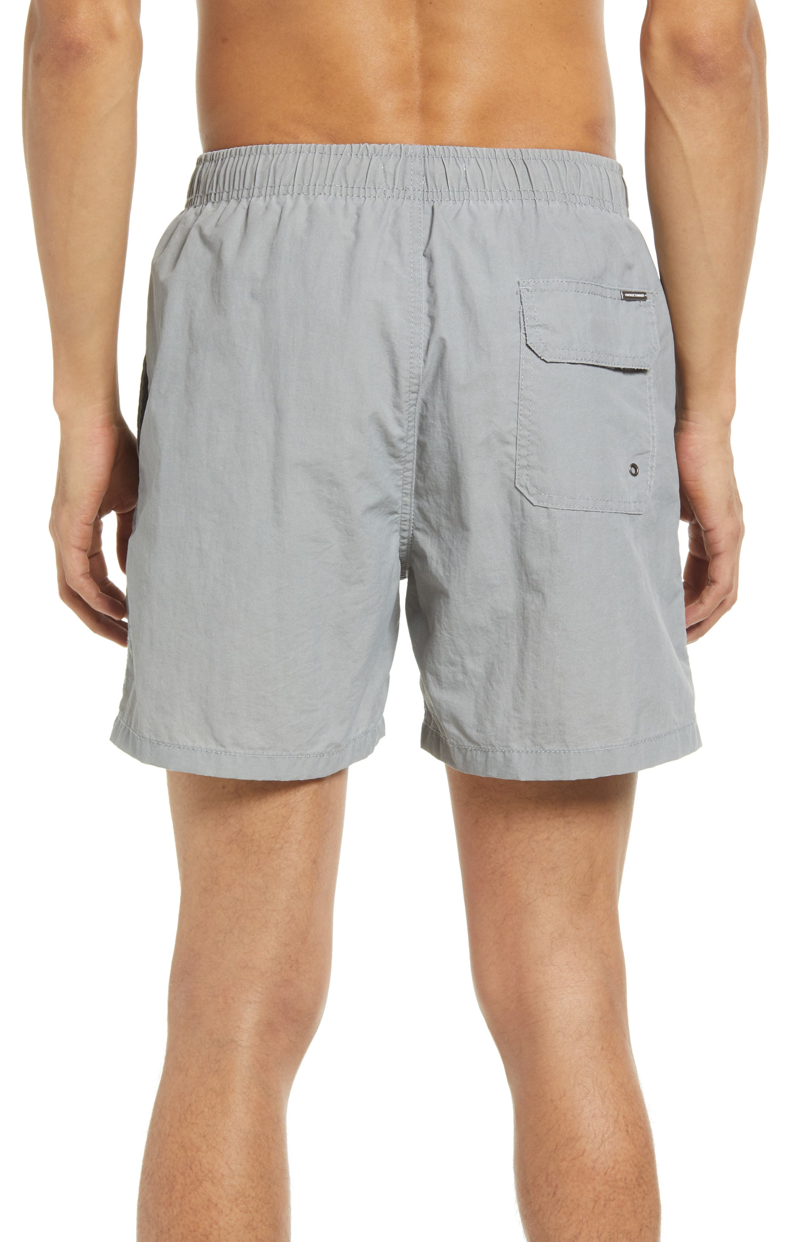 Vintage Summer Solid Washed Water Repellent Swim Trunks (Men ...