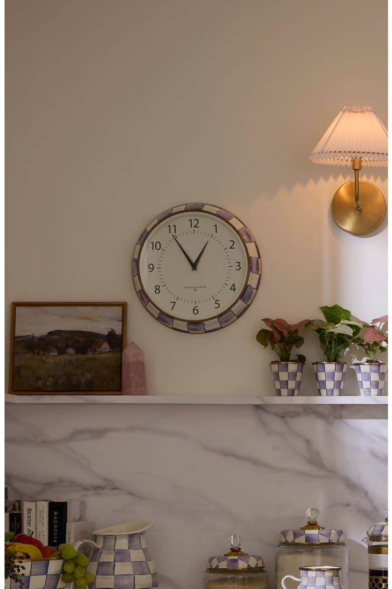 Violt Check Enameled Steel School Wall Clock | Nordstrom