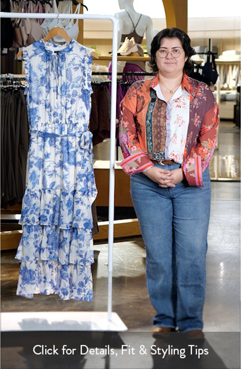Halogen® Floral Print Sleeveless Tiered Maxi Dress | Nordstromrack