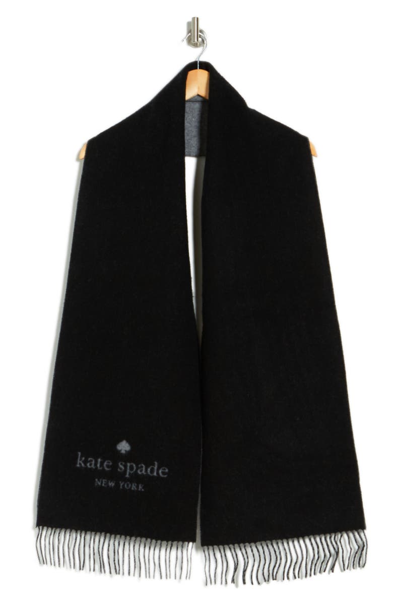 Kate Spade New York logo oblong wool blend scarf | Nordstromrack