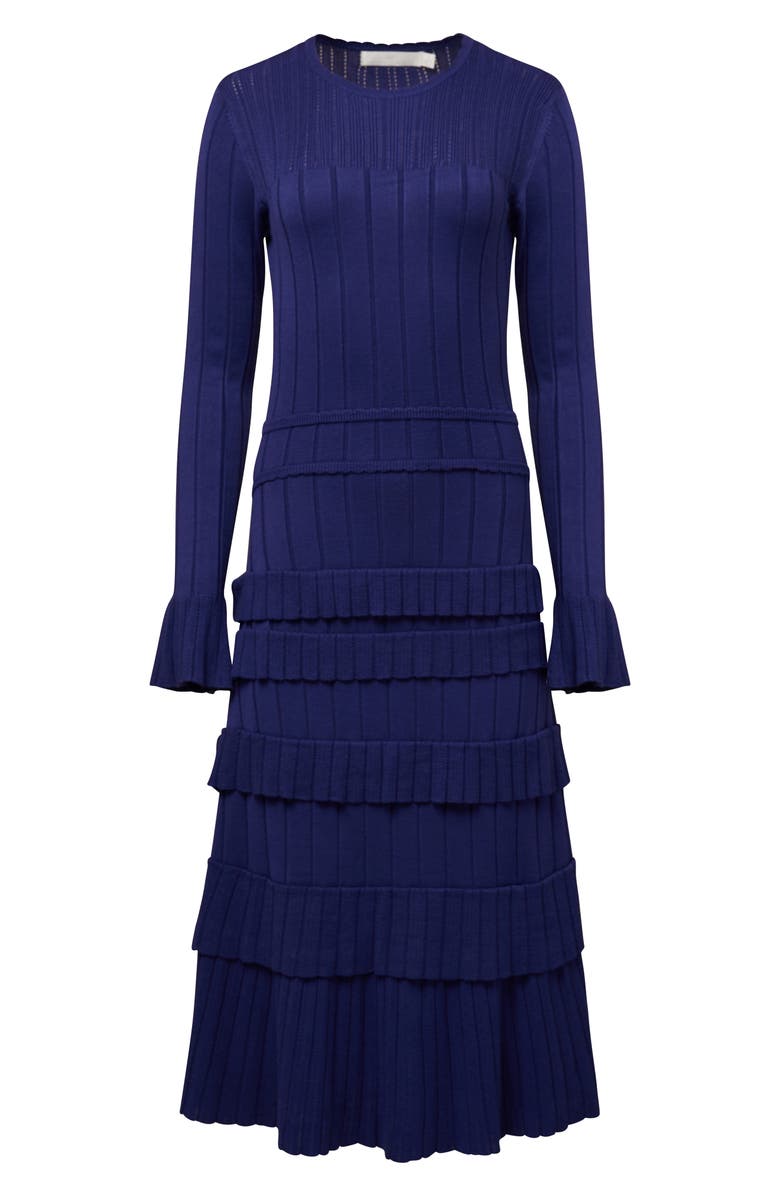 Rachel Parcell Rib Pointelle Long Sleeve Midi Dress | Nordstromrack