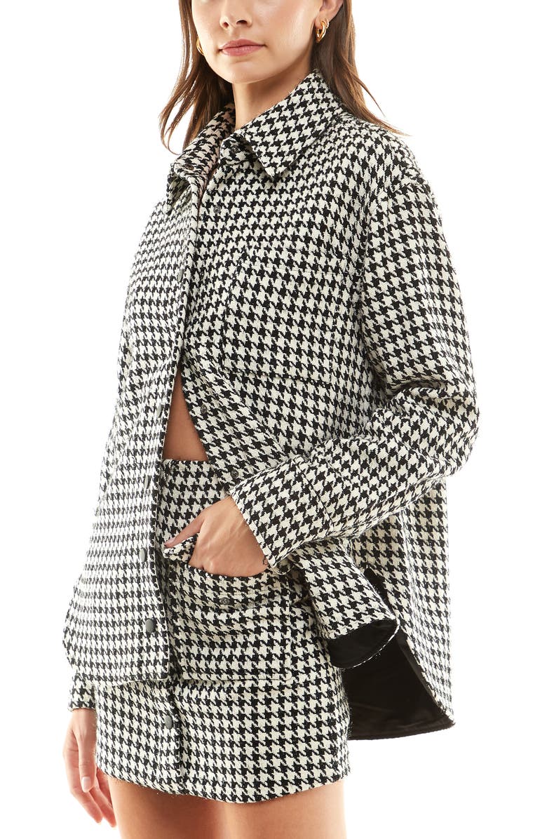 WAYF x Jourdan Sloane Michelle Houndstooth Jacquard Snap-Up Jacket ...