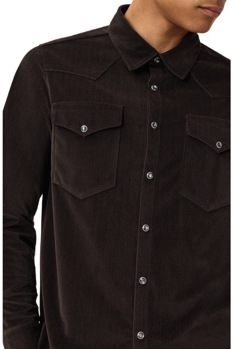 Andres Western Herringbone Faux Suede Snap-Up Shirt (Men) | Nordstromrack