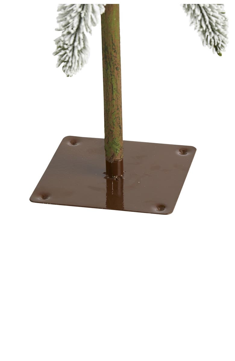 NEARLY NATURAL 3.5ft. Flocked Washington Alpine Christmas Tree with 50 ...