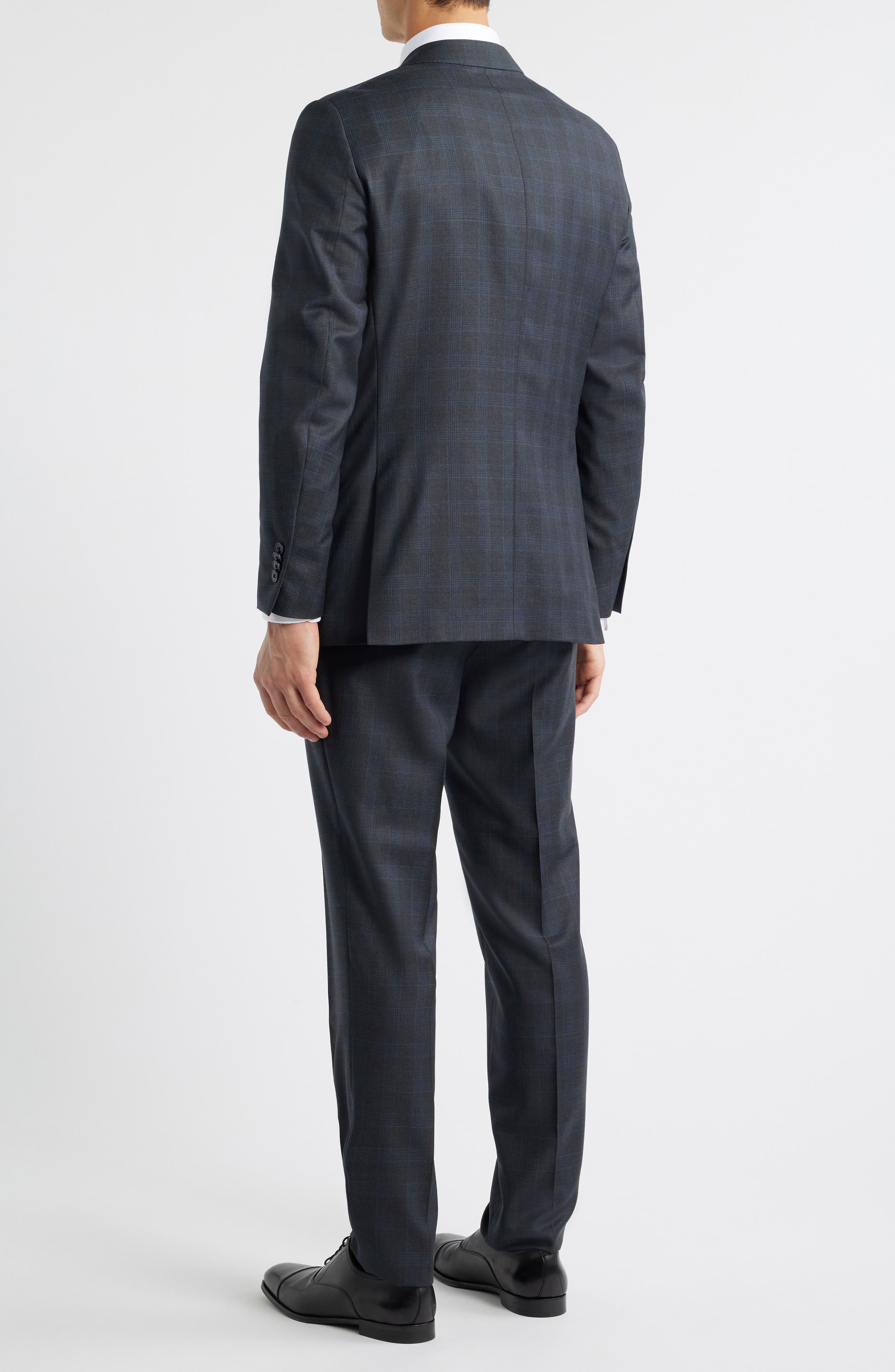 Peter Millar Hartford Classic Fit Charcoal Plaid Wool Suit | Nordstrom