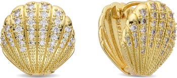 EYE CANDY LOS ANGELES Charlotte Shell CZ Stud Earrings | Nordstromrack