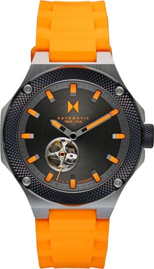 MVMT Raptor Automatic Silicone Strap Watch, 46.5mm | Nordstrom