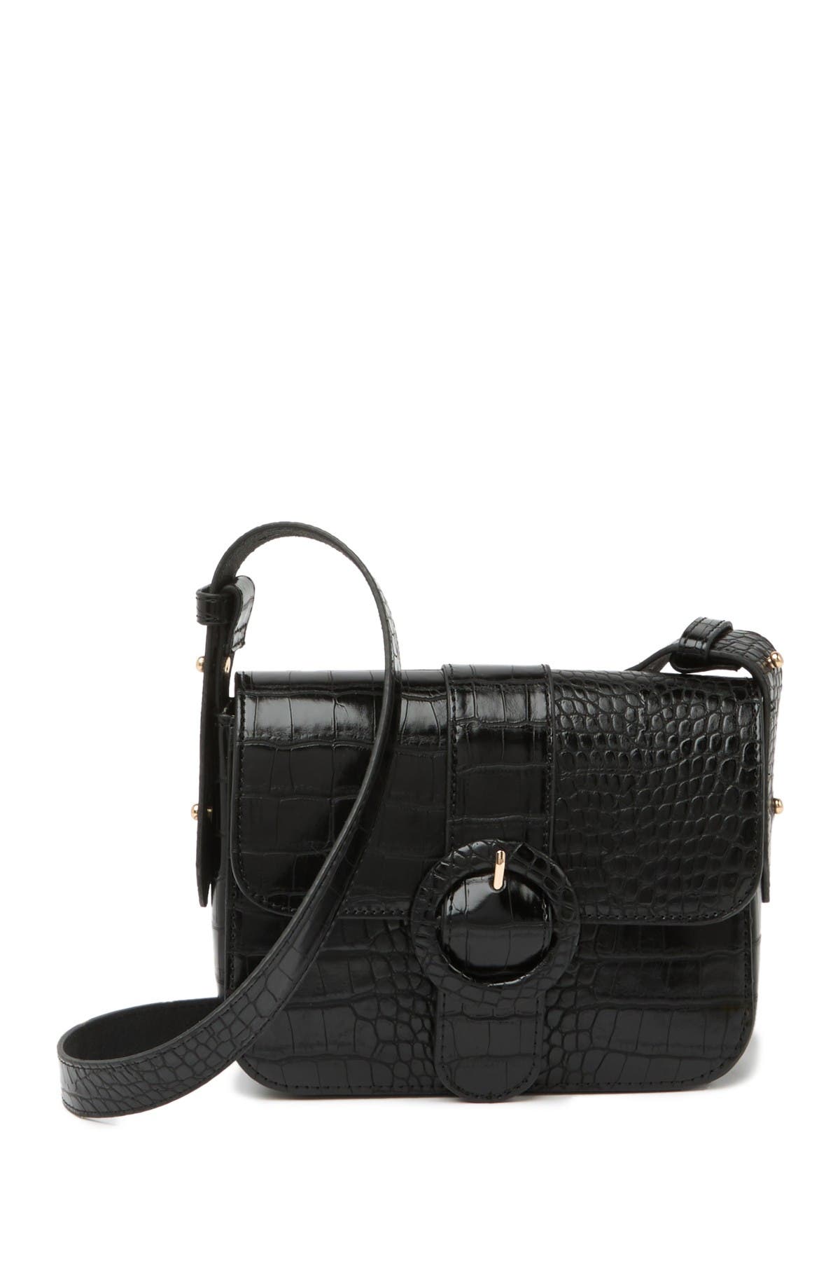 MOST WANTED USA Crocodile Embossed Buckle Leather Crossbody Bag ...