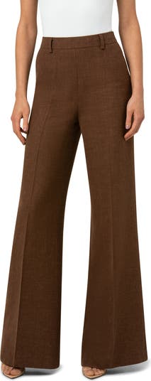 Akris Flared Wide Leg Linen & Wool Crepe Pants | Nordstrom