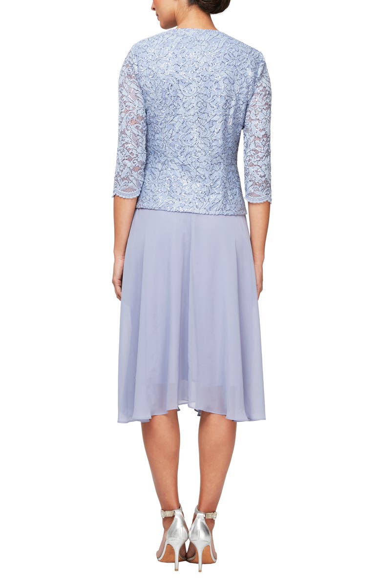 Alex Evenings Mock Two-Piece Lace Midi Cocktail Dress with Jacket ...