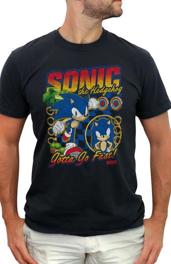 Sonic the Hedgehog Men's Sonic the Hedgehog Gotta Go Fast Distressed ...