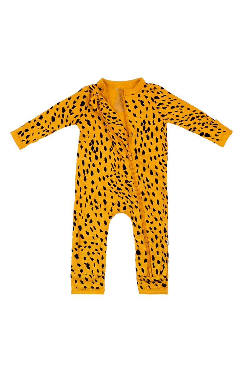 Kyte BABY Marigold Cheetah Zip-Up Romper | Nordstromrack