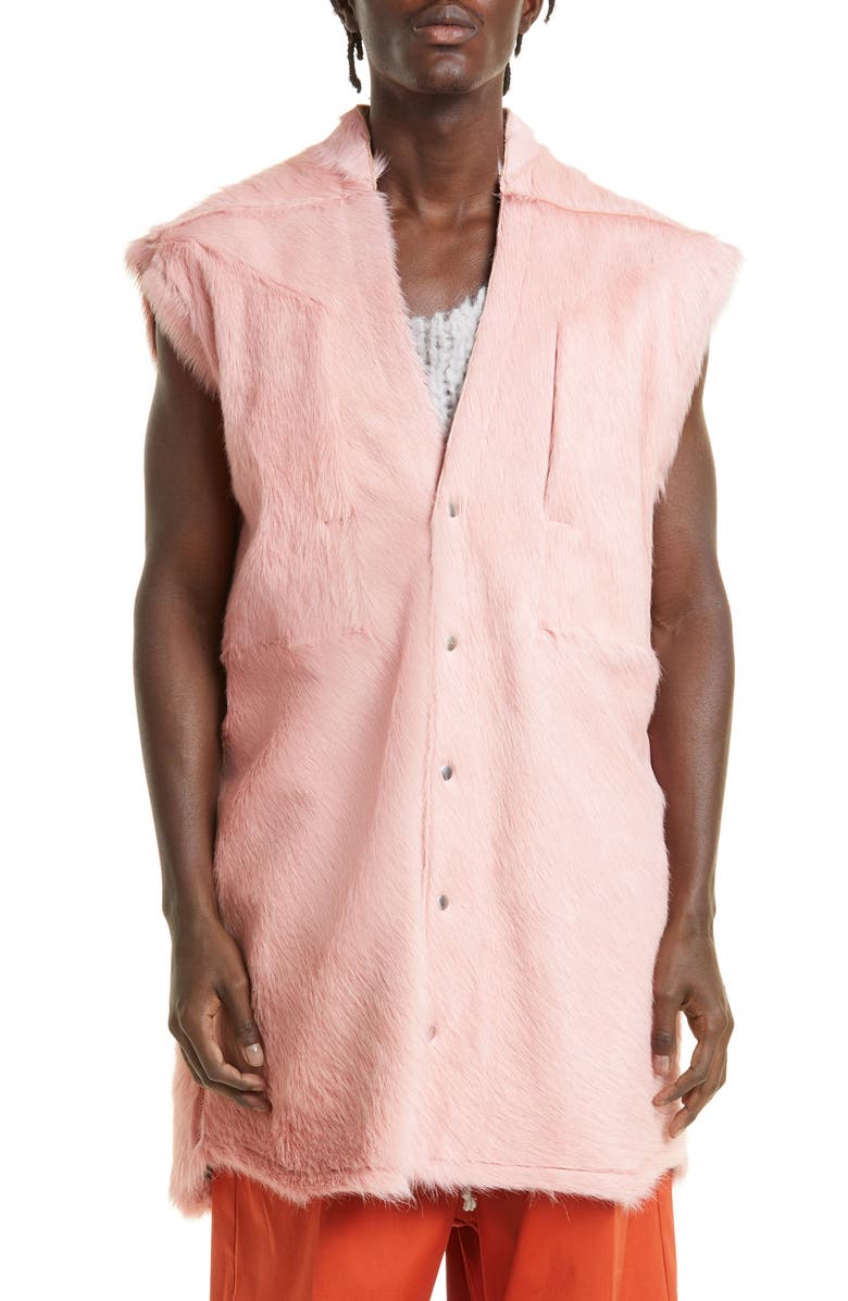 Rick Owens Men's Strobe Jumbo Genuine Calf Hair Vest | Nordstrom