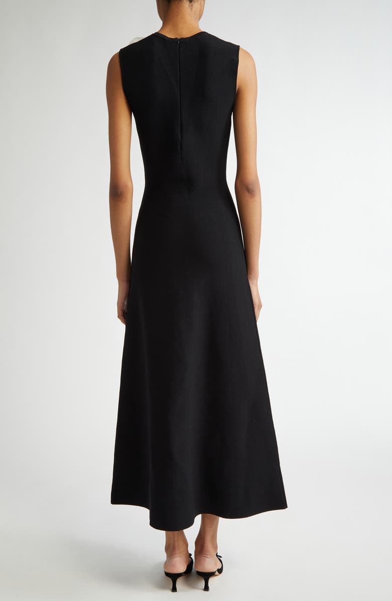 Lela Rose Rosette Embellished Sleeveless Milano Knit Dress | Nordstrom