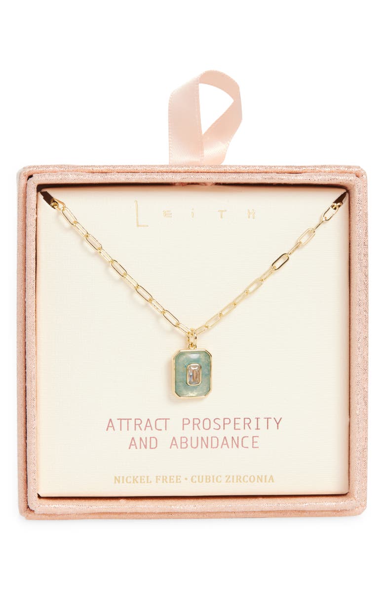 Leith Cubic Zirconia Inlay Stone Pendant Necklace | Nordstromrack
