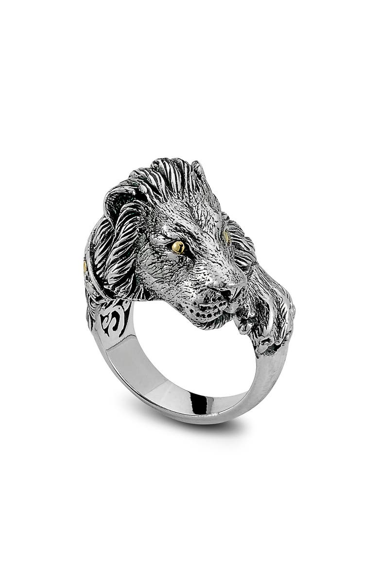 SAMUEL B. 18K Gold & Sterling Silver Lion Head Ring | Nordstromrack