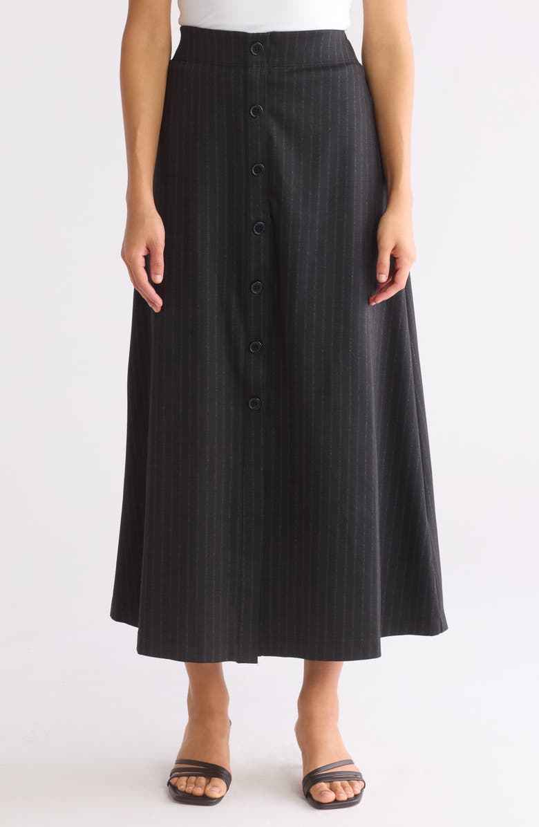 MAX STUDIO Pinstripe Button-Up Midi Skirt | Nordstromrack
